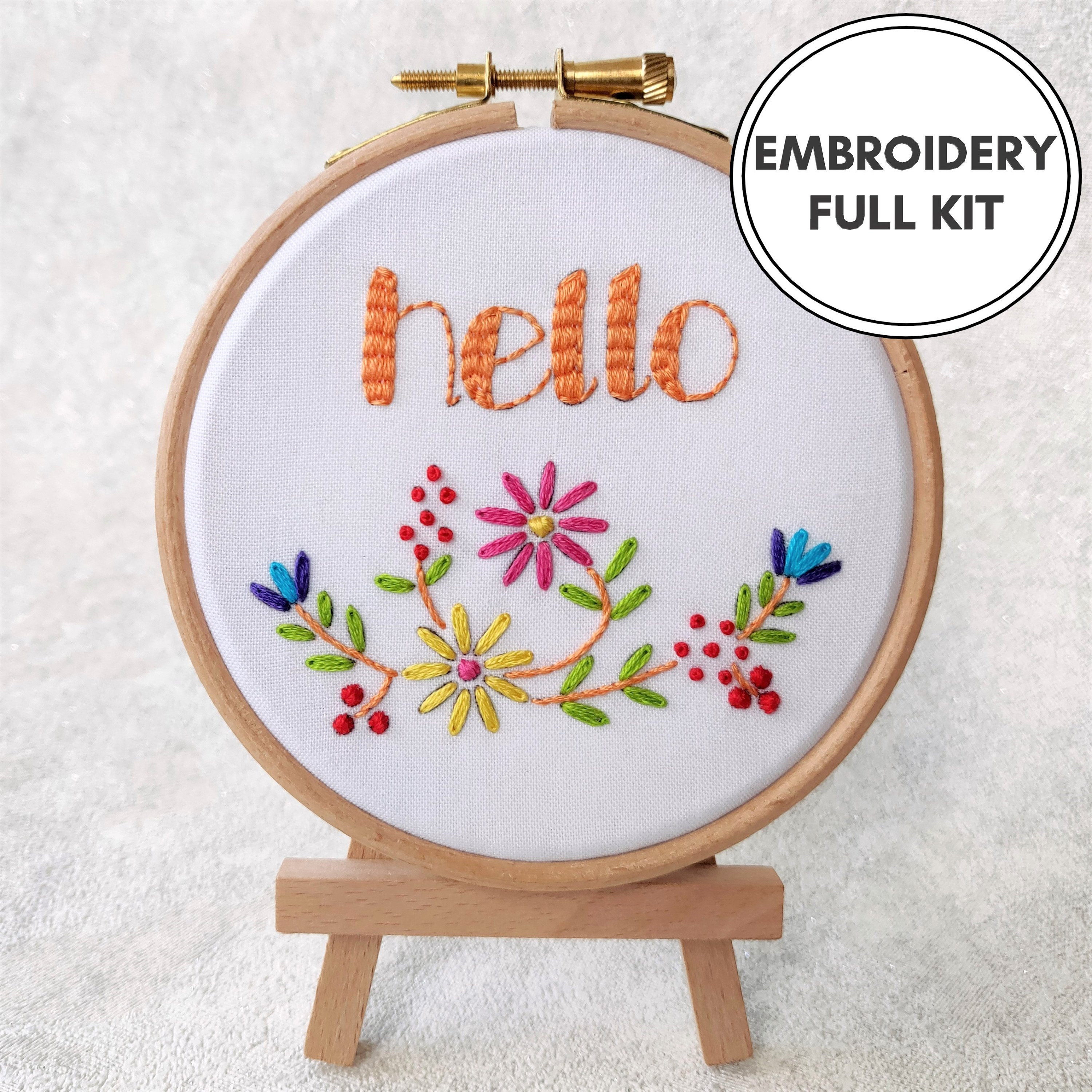 Hello Embroidery Kit Embroidery Kit Embroidery Kit Beginner | Etsy