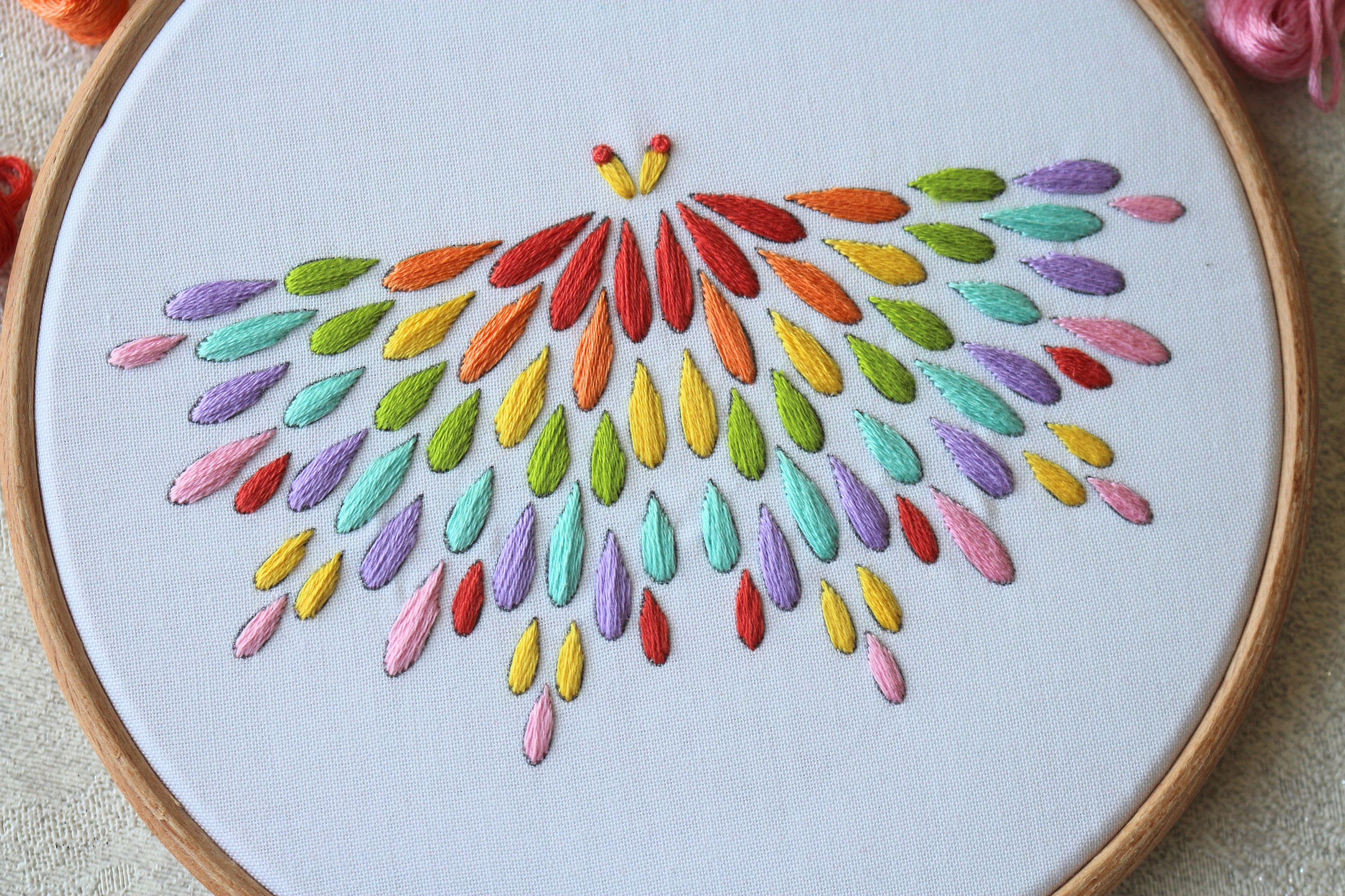 Pastel Butterfly Embroidery Pattern Butterfly Embroidery | Etsy