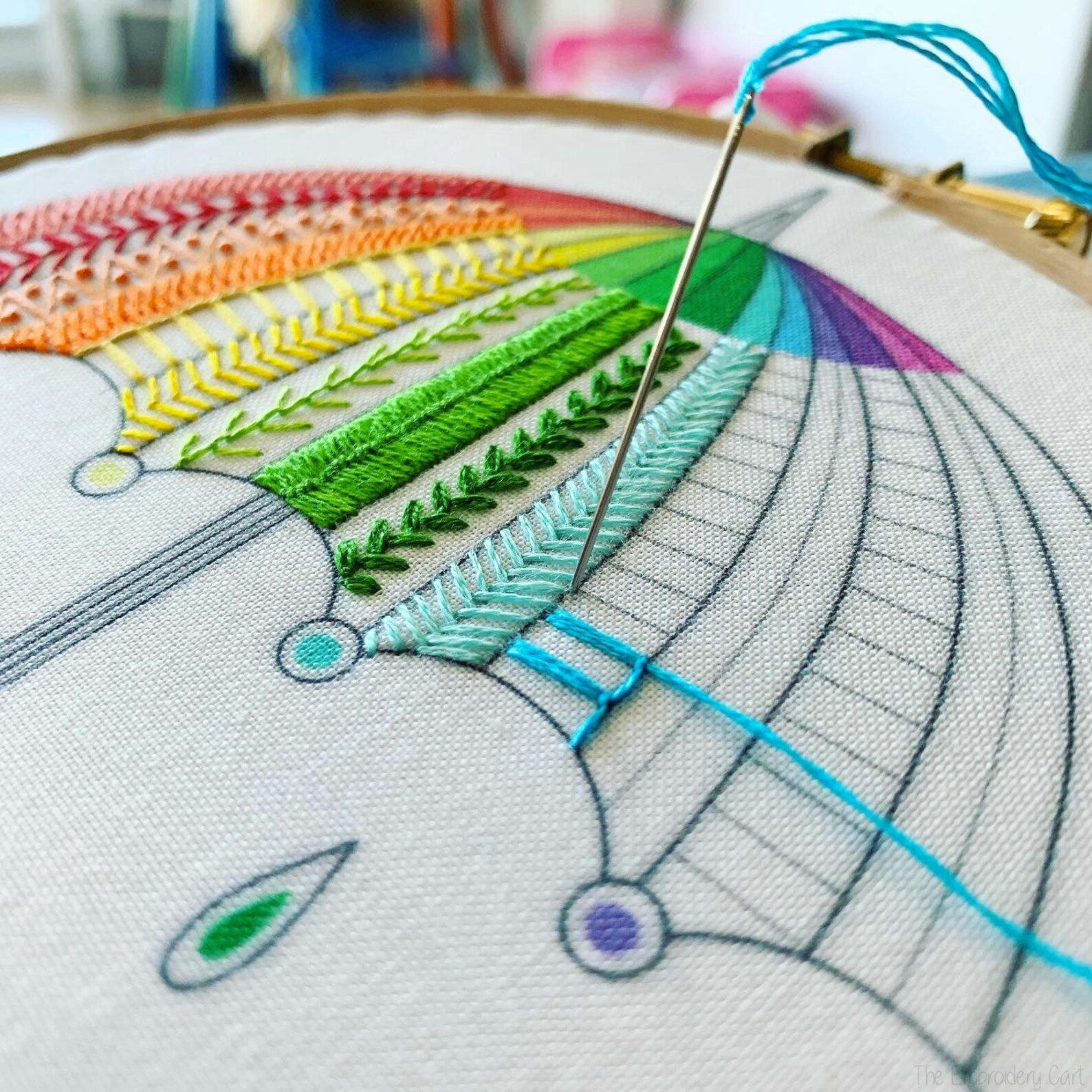 Rainbow Umbrella Embroidery Pattern Embroidery PDF Pattern - Etsy