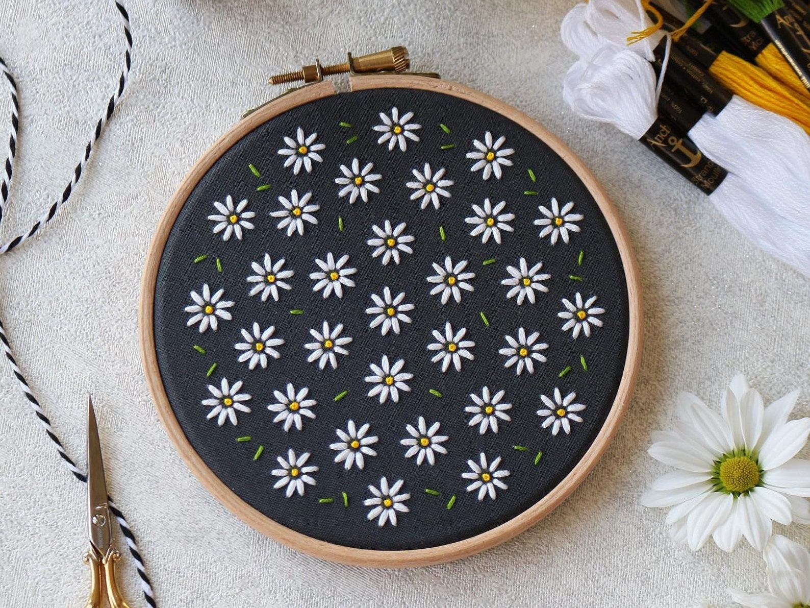 Daisy Embroidery Pattern PDF Pattern Beginner Embroidery Digital ...