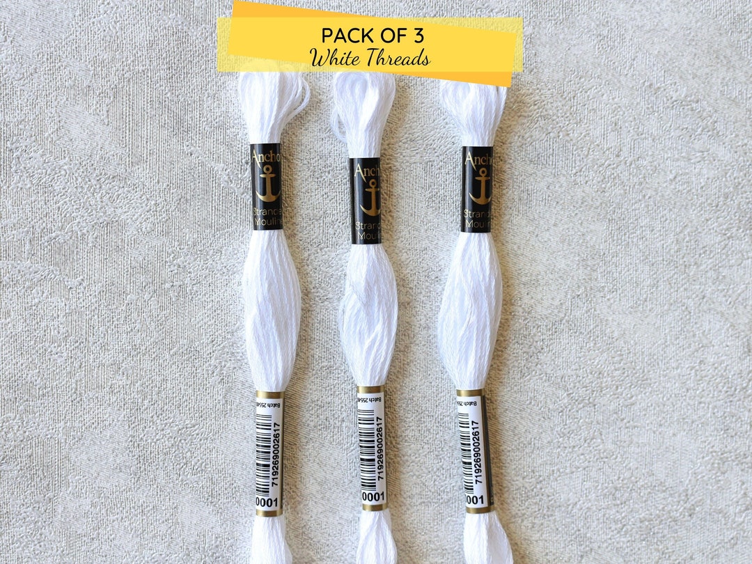White Embroidery Thread- White Colours- Anchor Embroidery Thread- Set ...