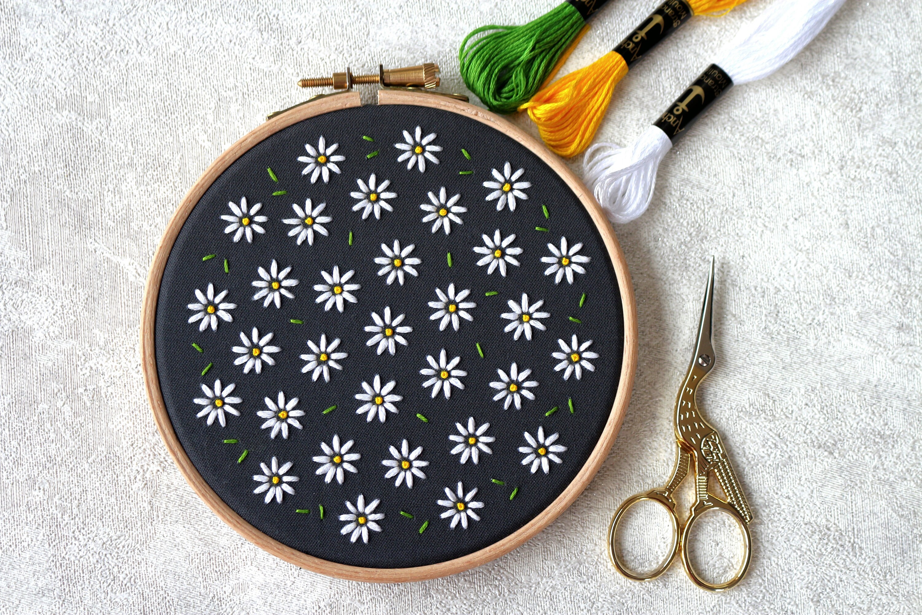 Daisy Embroidery Pattern PDF Pattern Beginner Embroidery - Etsy UK