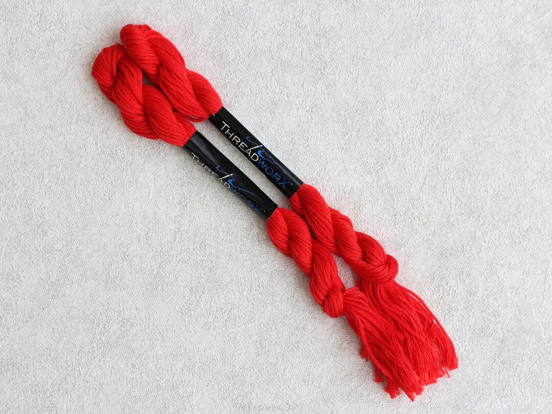 Threadworx Bright Red 10902- Bright Red Variegated Floss- Embroidery ...