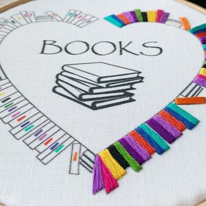 Books Embroidery Pattern- PDF Pattern- Beginner Embroidery- Digital ...