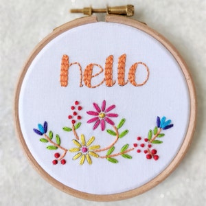 Hello- Hand Embroidery Patterns- Embroidery Pattern- PDF Embroidery ...