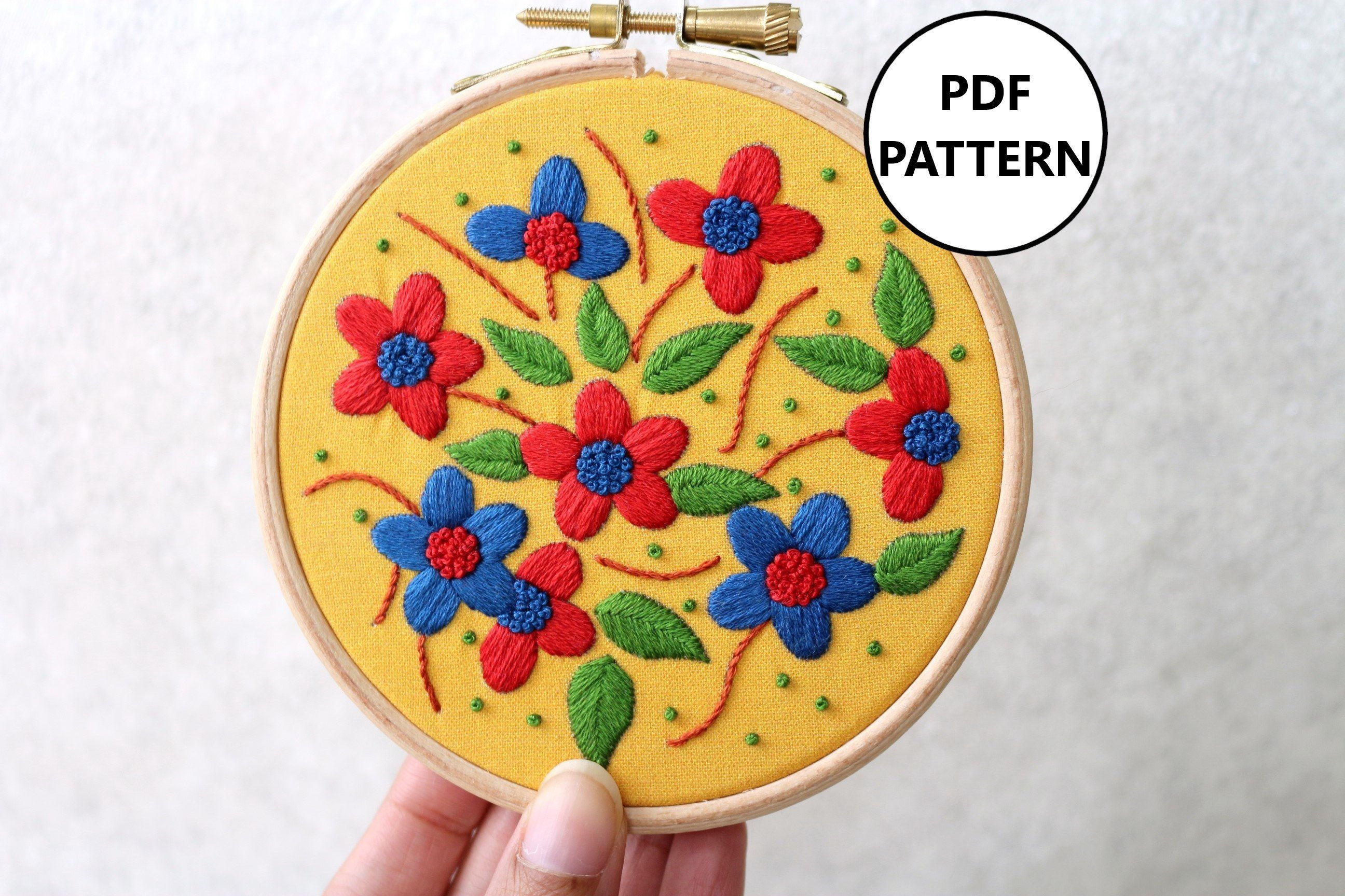 Floral Embroidery Pattern PDF Embroidery Pattern Embroidery - Etsy UK