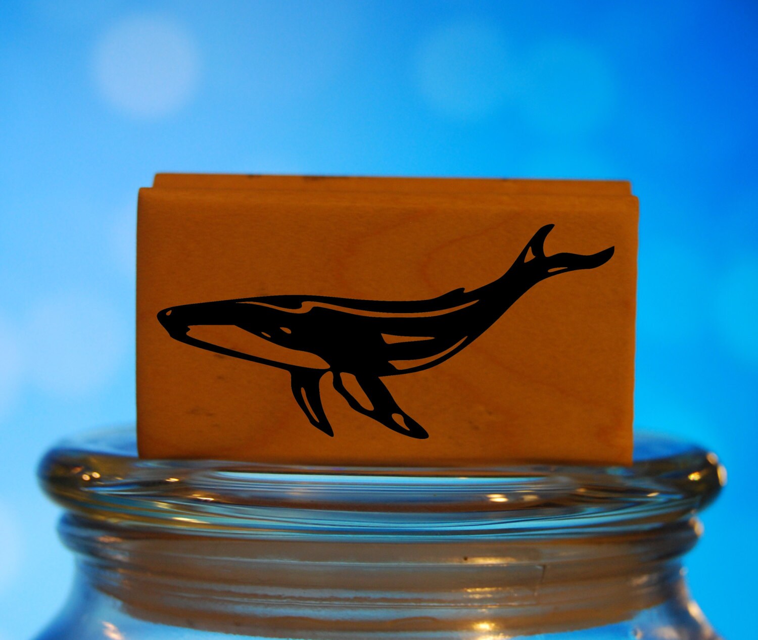Beautiful Whale Rubber Stamp Mounted Wood Block Art Stamp | Etsy