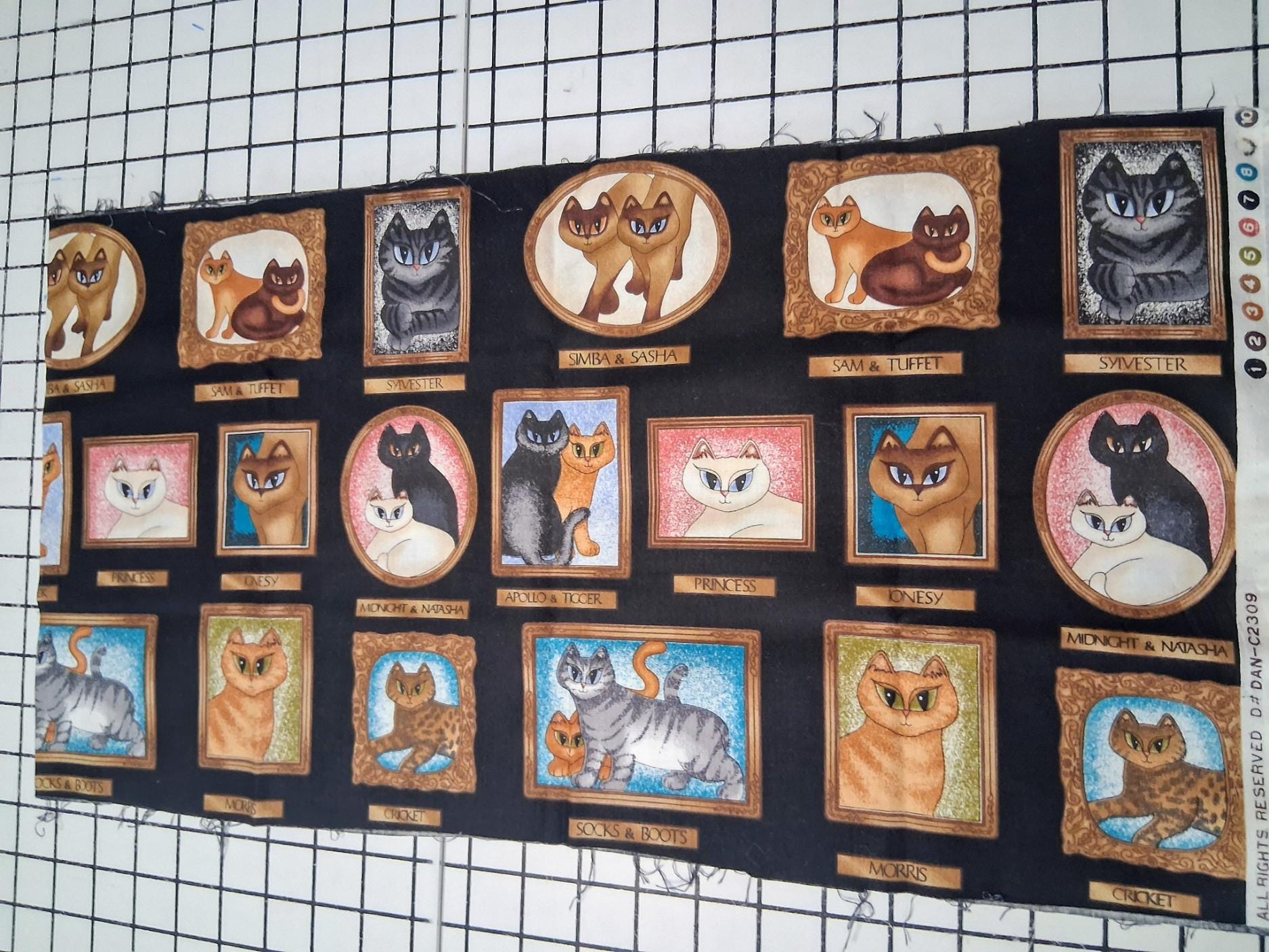 Dan Morris RARE Stylized Cats, 1/3 Yard - Etsy