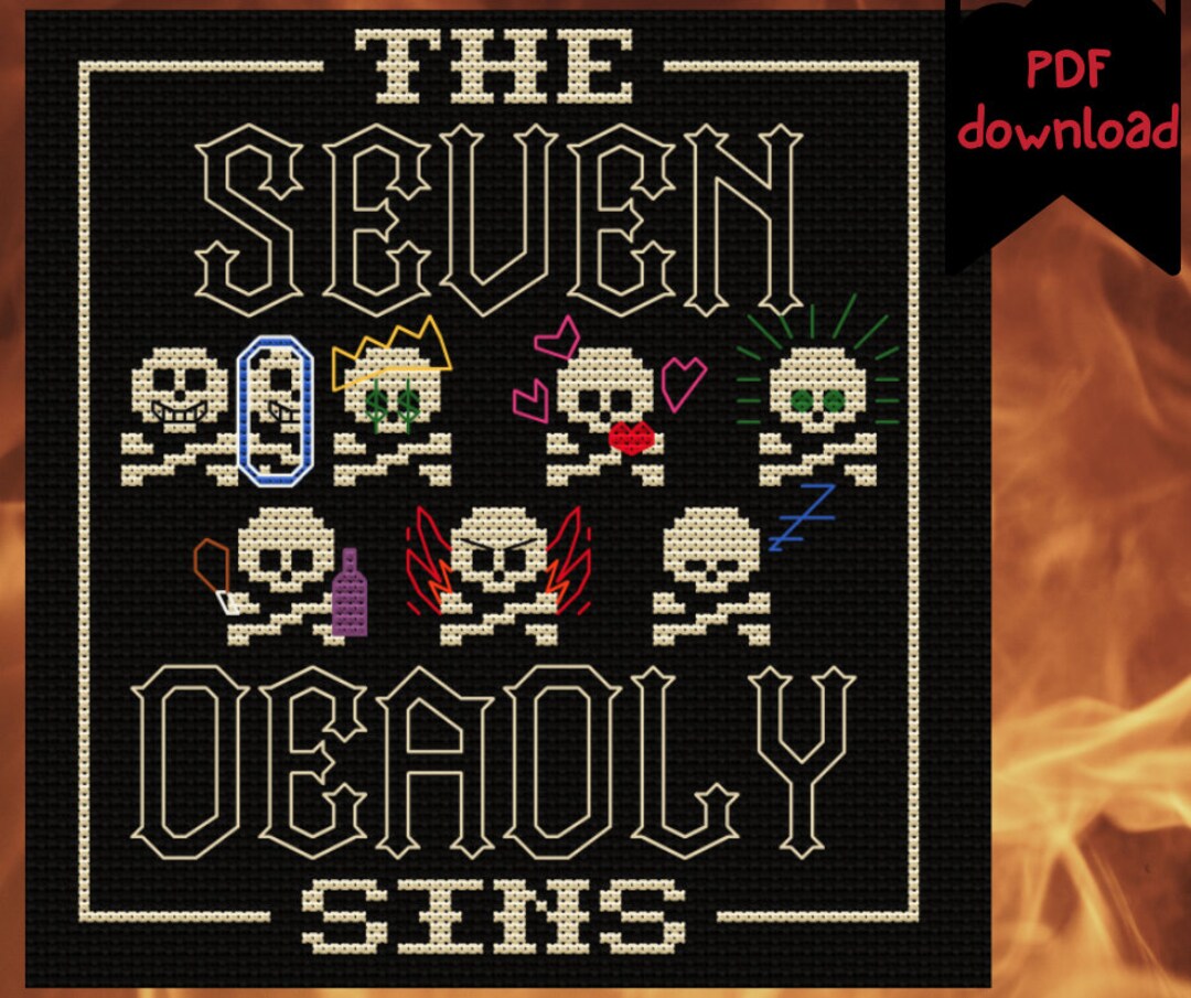 Seven Deadly Sins - Cross Stitch Pattern - DIGITAL DOWNLOAD - Etsy