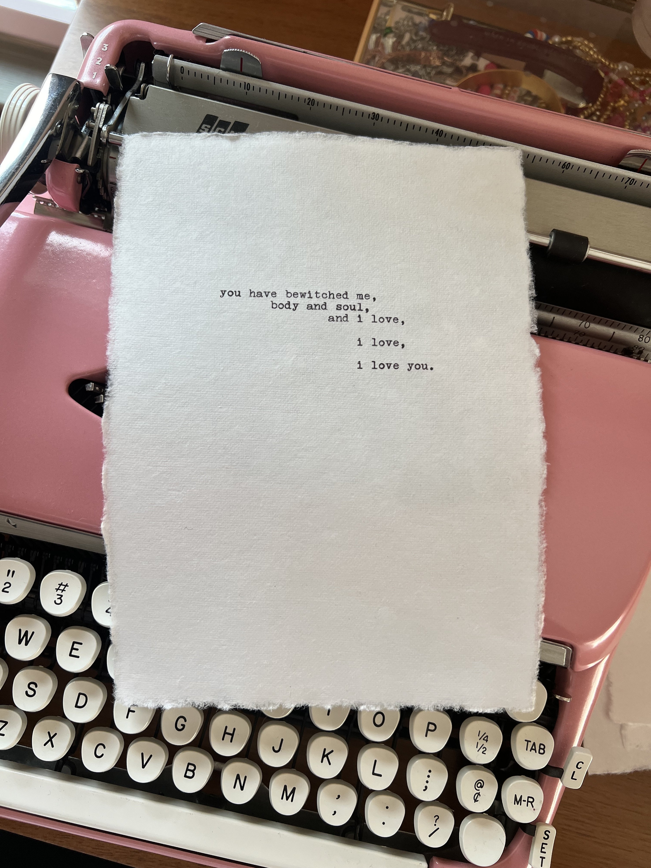 You Have Bewitched Me Body and Soul - Custom Typewriter Print. Quote ...