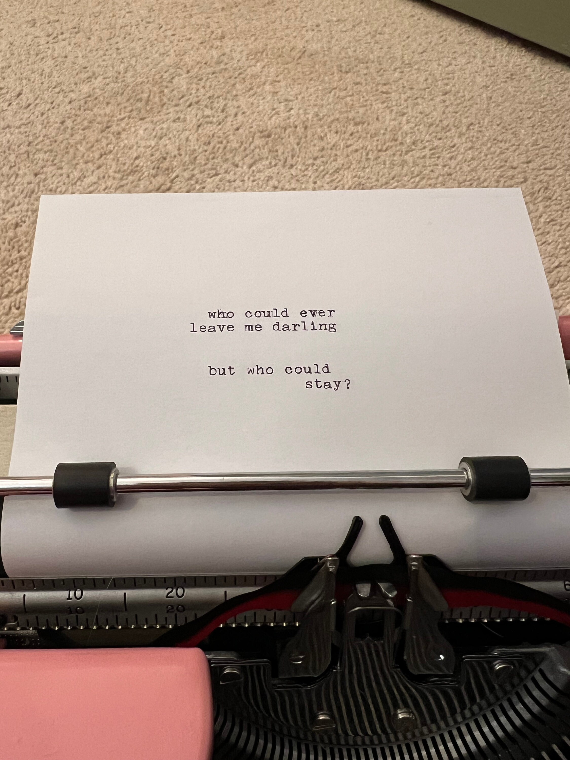 Custom Typewriter Print on Handmade Paper: Poem, Song Lyrics ...