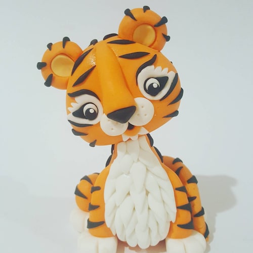 Fondant Tiger Cake Topper for Tiger Birthday Party Safari - Etsy