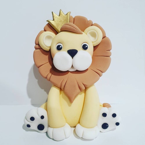 Edible Fondant Lion & Jungle Leaves Cake Topper Set - Etsy