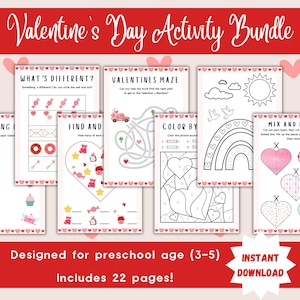 Valentines Day Activity Bundle | Printable Activities for Kids ...