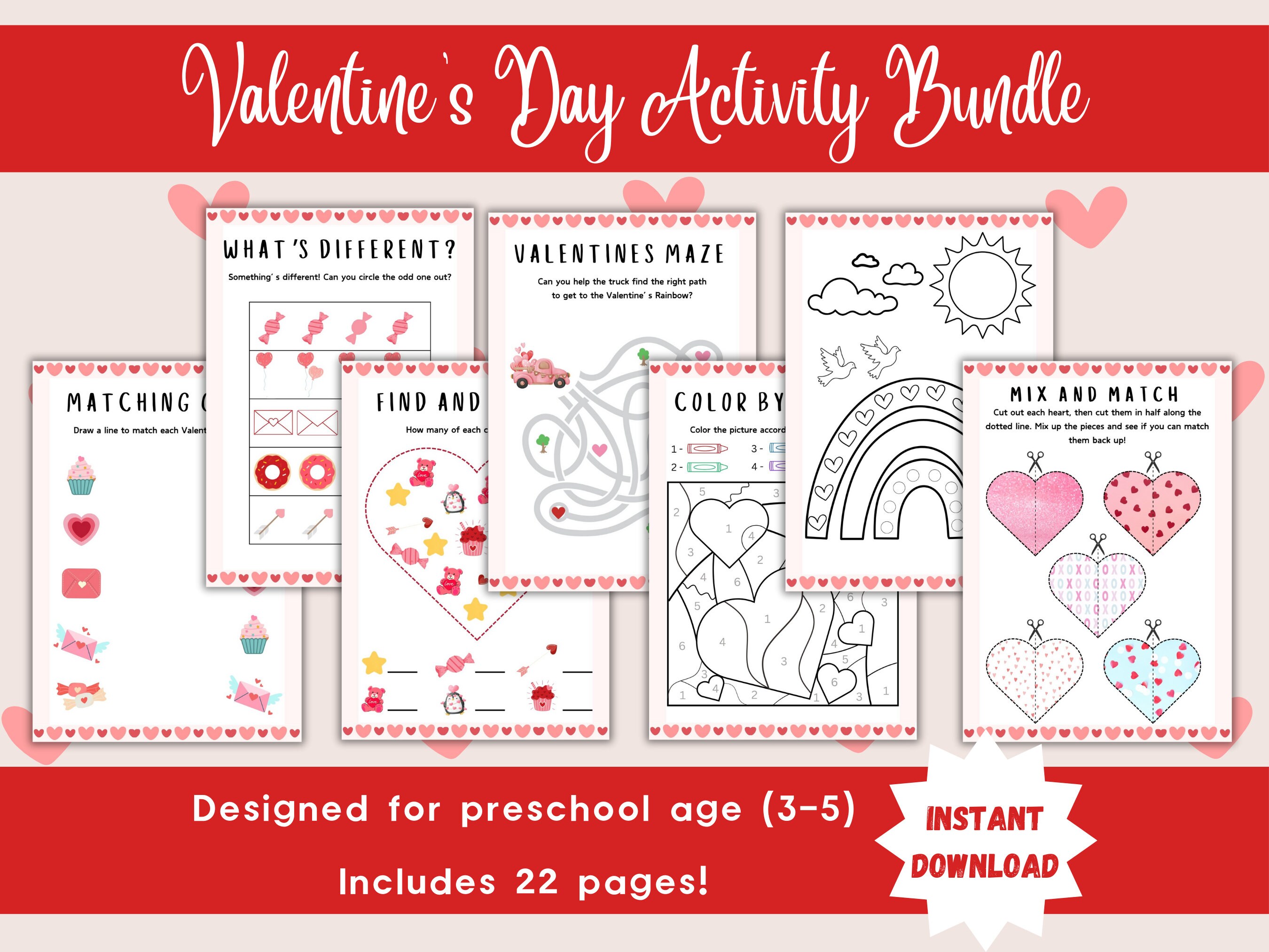 Valentines Day Activity Bundle | Printable Activities for Kids ...