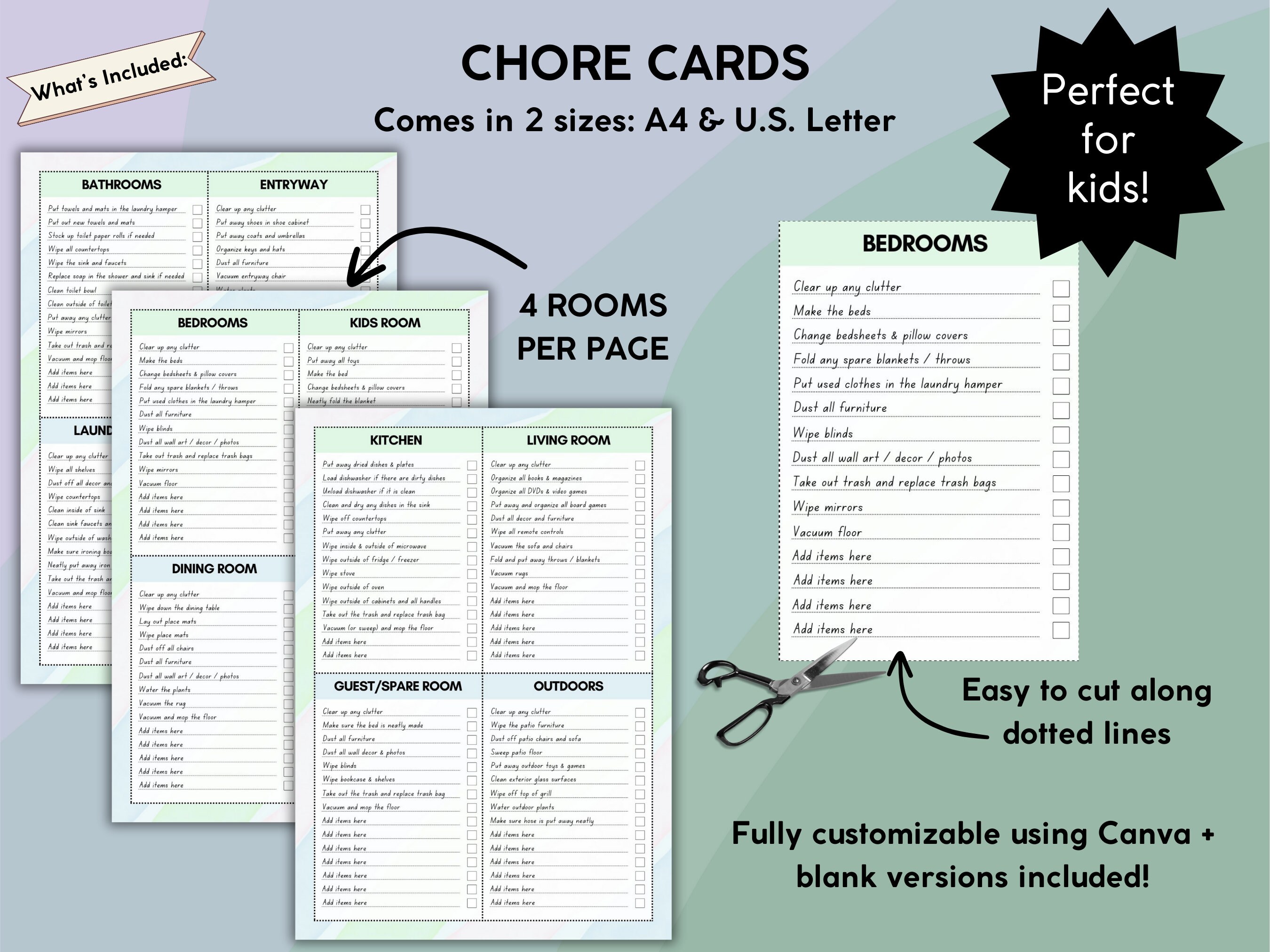 Cleaning Bundle Cleaning Checklists ADHD Focus Cleaning Daily Weekly ...