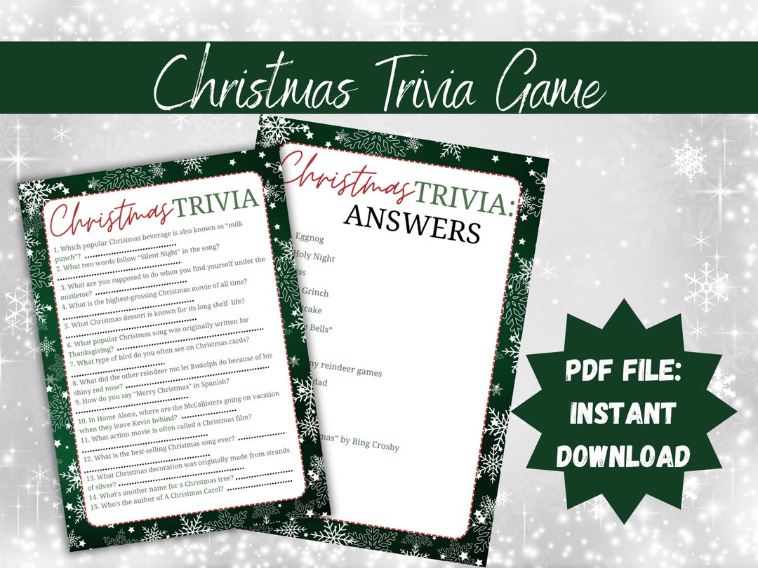 Christmas Trivia Game, Christmas Party Games, Adults Christmas Trivia ...