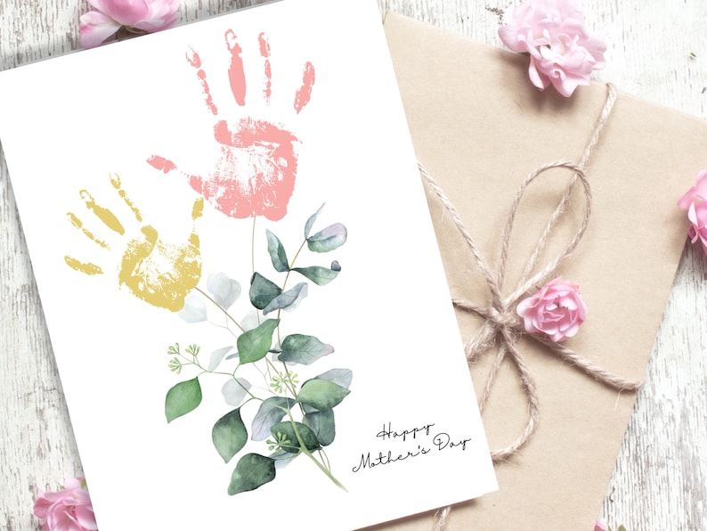 Mother's Day Handprint Art Printable Gift DIY Handprint Craft for Kids ...