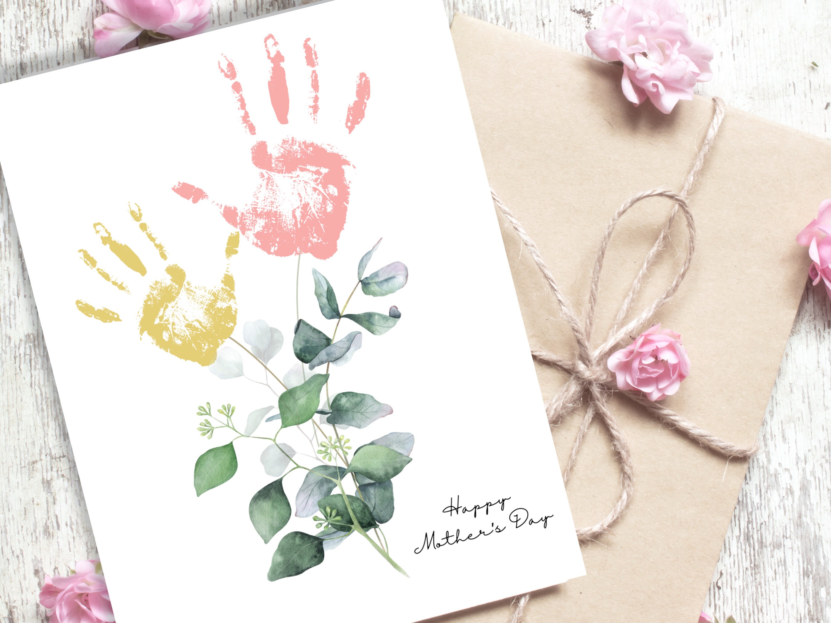 Mother's Day Handprint Art Printable Gift DIY Handprint Craft for Kids ...