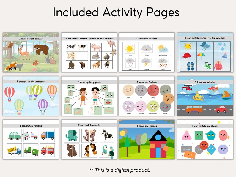 Toddler Busy Book Printable Montessori Learning Quiet Book Toddler ...