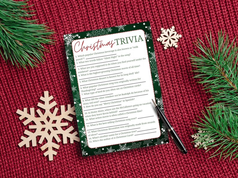 Christmas Trivia Game, Christmas Party Games, Adults Christmas Trivia ...