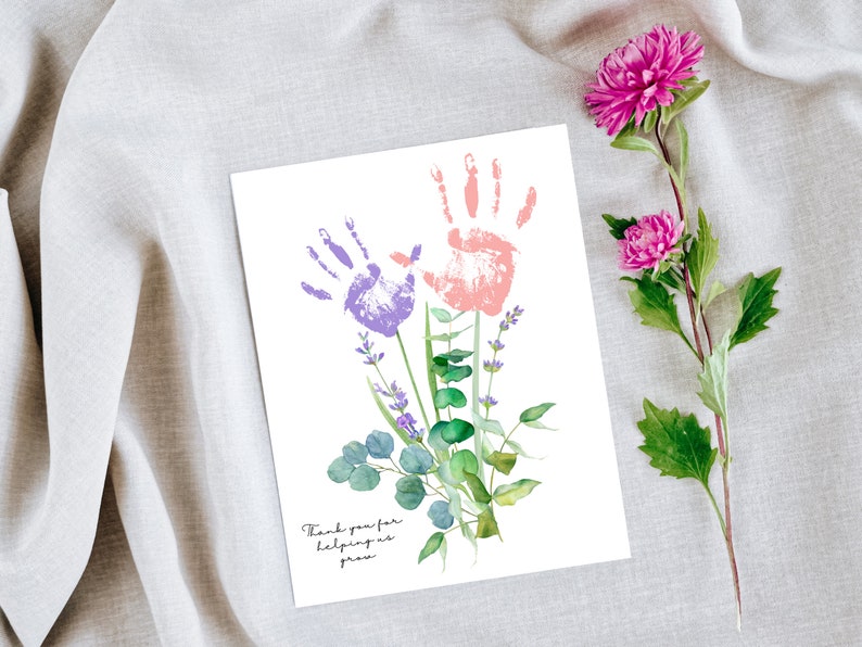 Mother's Day Handprint Art Printable Gift DIY Handprint Craft for Kids ...