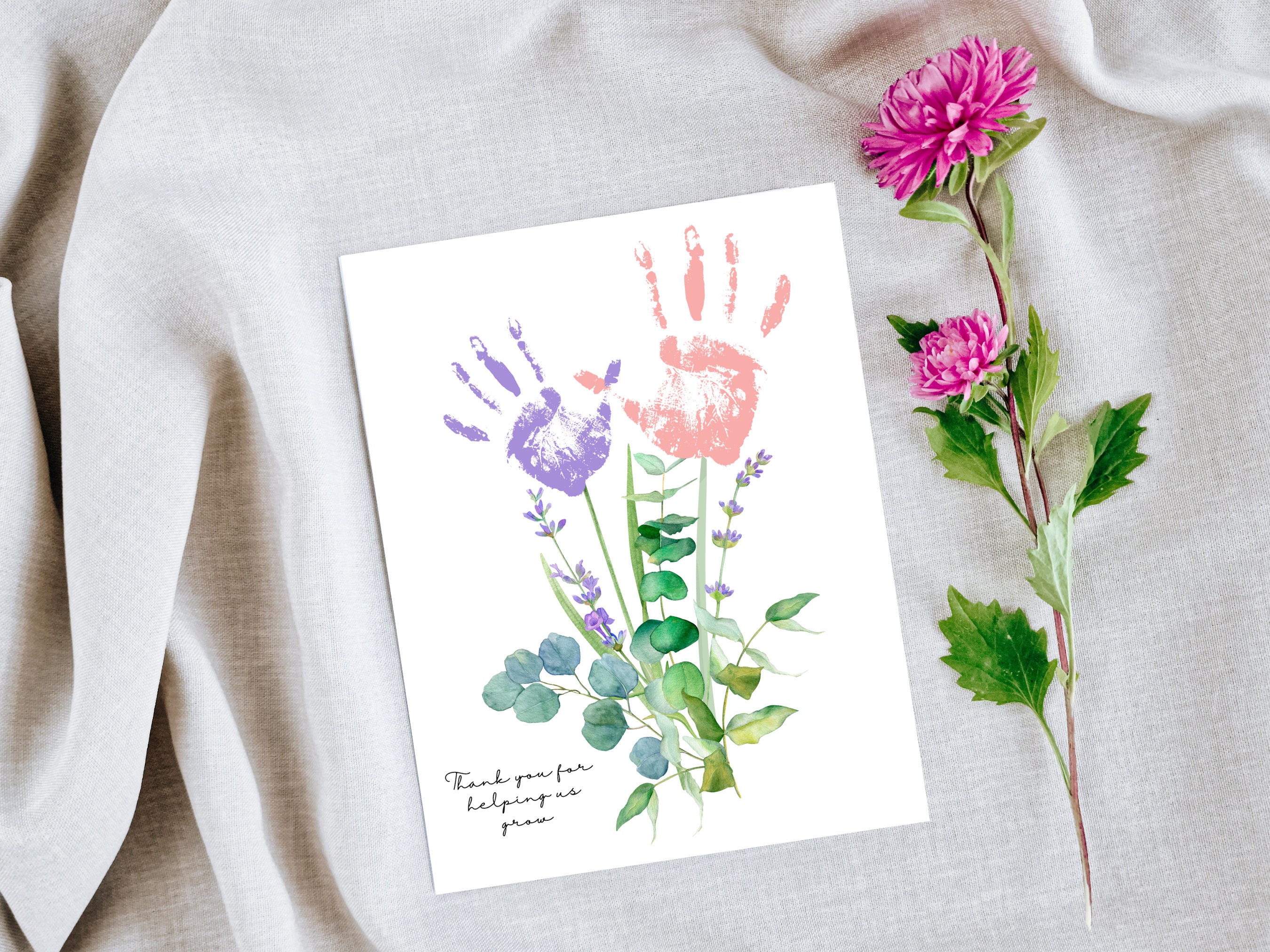 Mother's Day Handprint Art Printable Gift DIY Handprint Craft for Kids ...