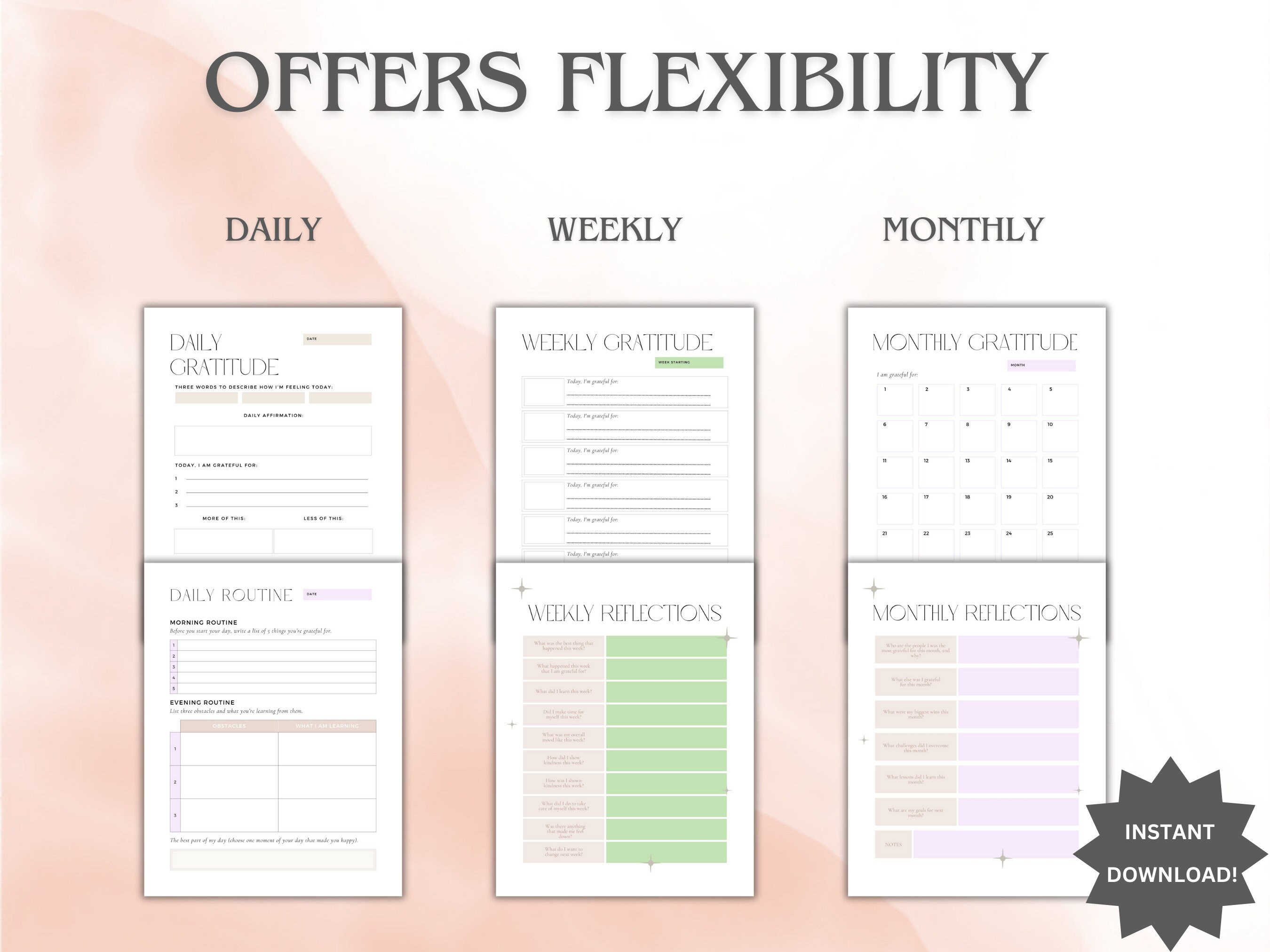 Digital Gratitude Journal | Printable Gratitude Journal Bundle ...