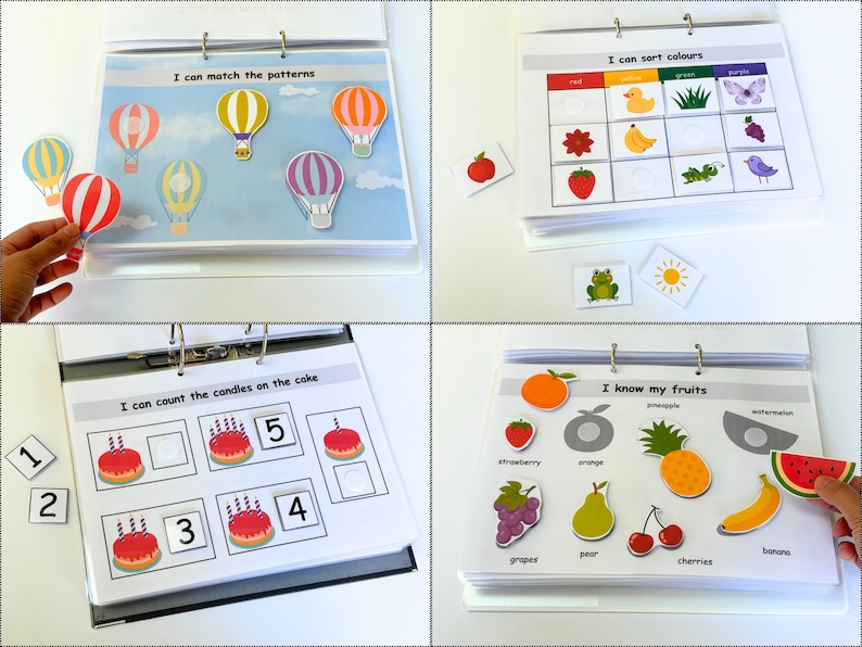 Toddler Busy Book Printable Montessori Learning Quiet Book Toddler ...