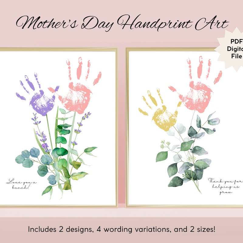 Mothers Day Handprint Art - Etsy