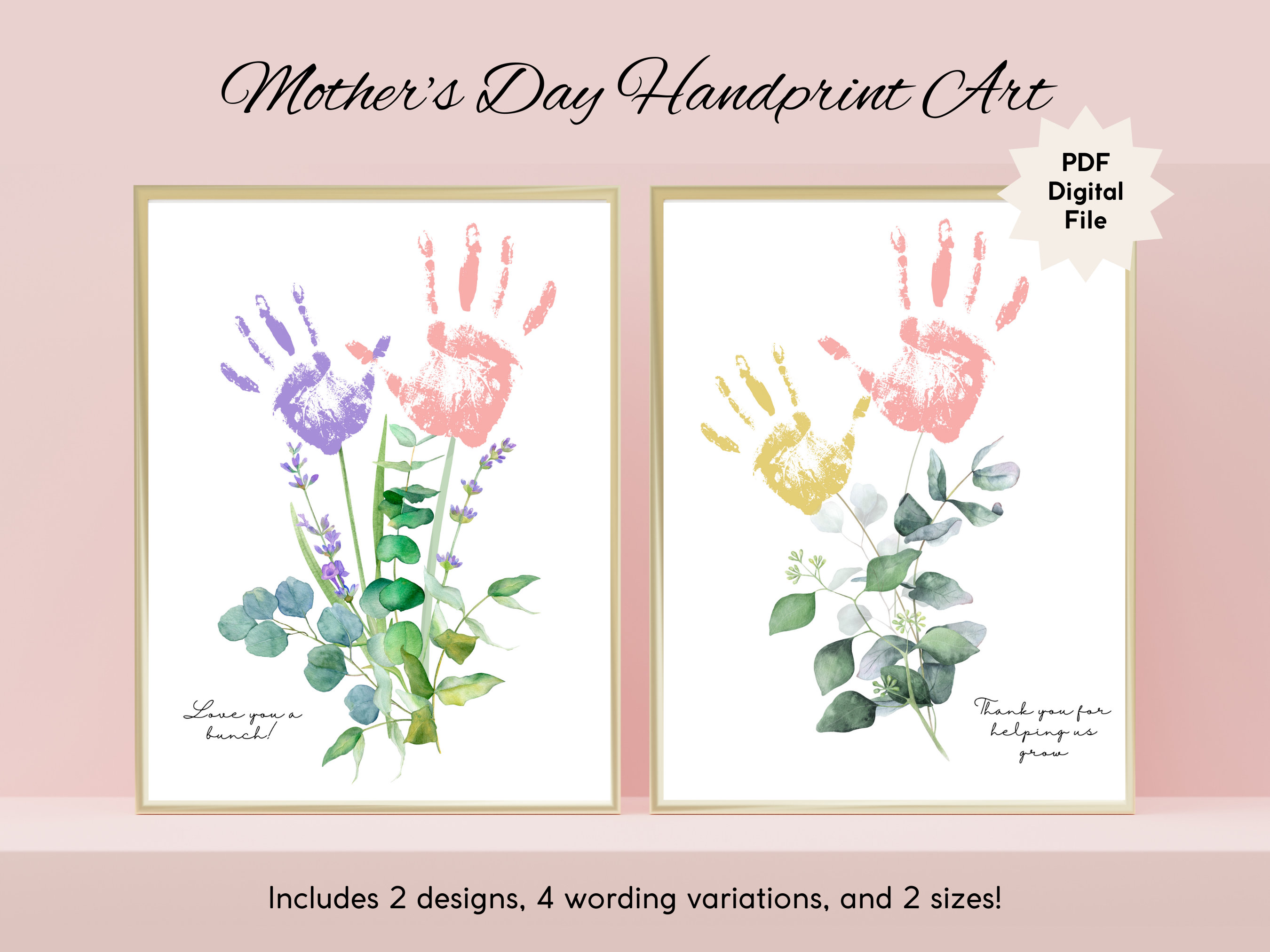 Mother's Day Handprint Art Printable Gift DIY Handprint Craft for Kids ...