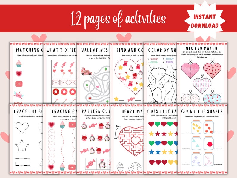 Valentines Day Activity Bundle | Printable Activities for Kids ...
