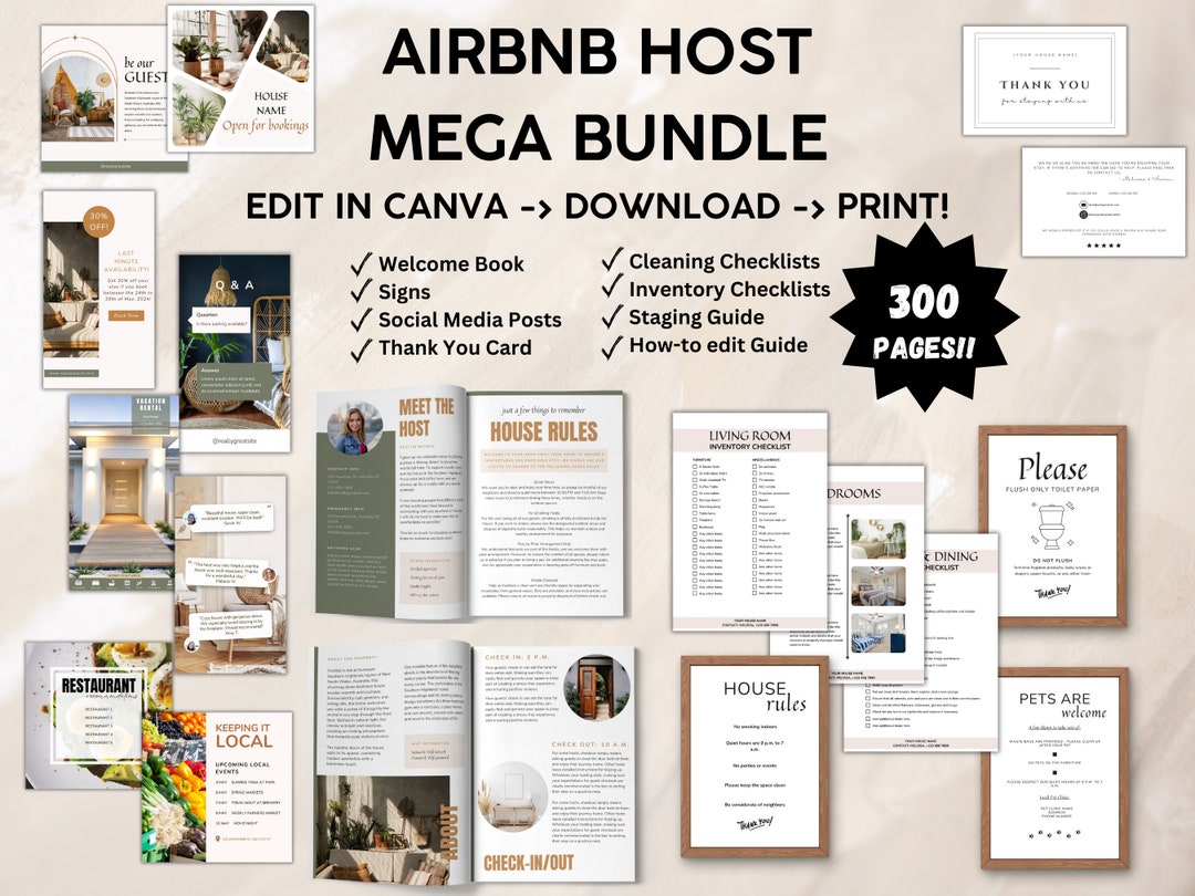 Airbnb Host Bundle | Rental Home Bundle | Airbnb Templates | Welcome ...