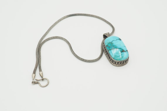 Vintage Tribal Bali Boho sterling silver blue turquoi… - Gem