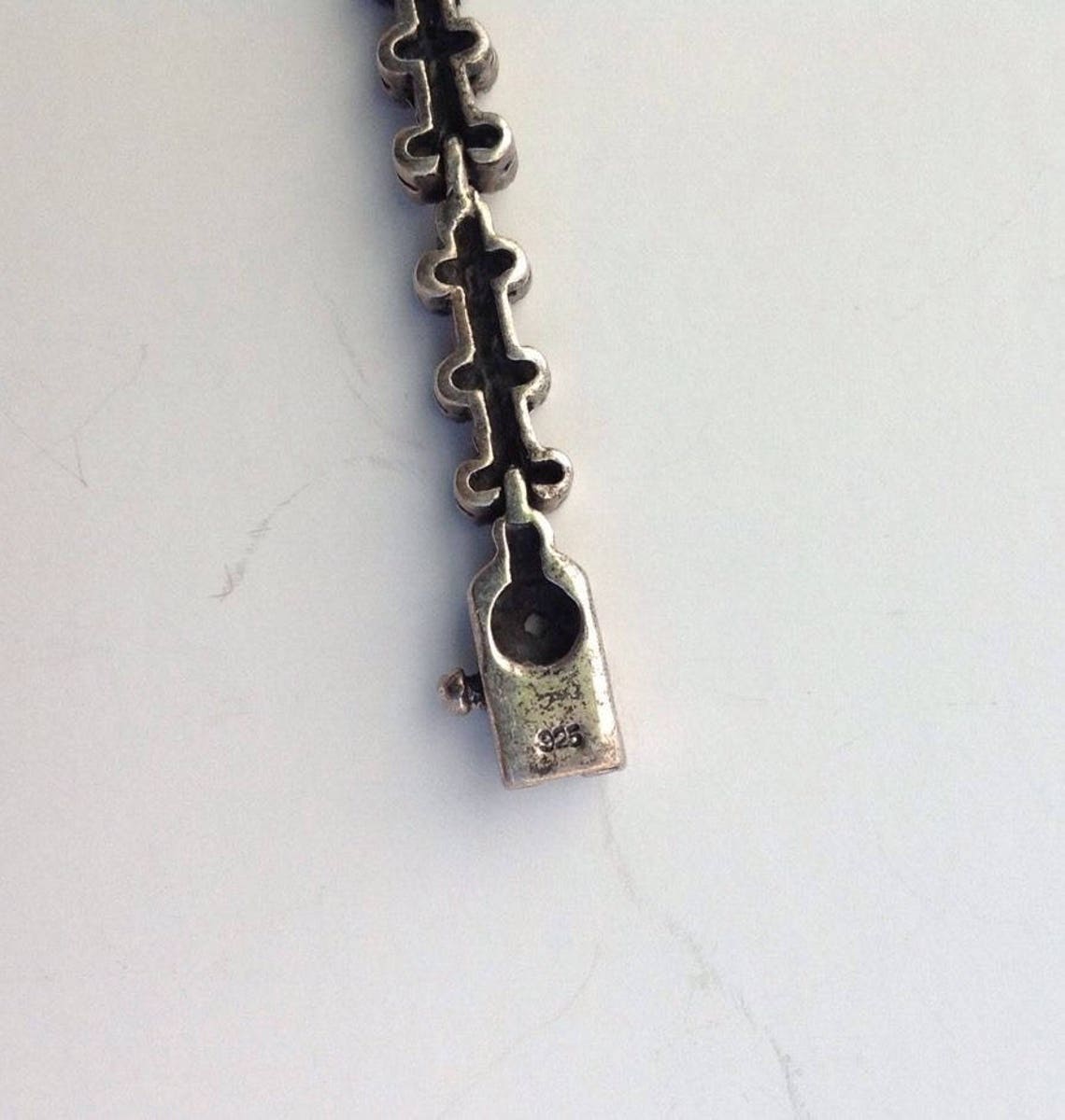 Cute Sparkly vintage Sterling Silver studded Marcasite Link | Etsy