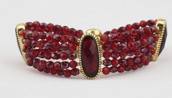Sparkling Retro Vintage Carolee Art Deco red glass … - Gem