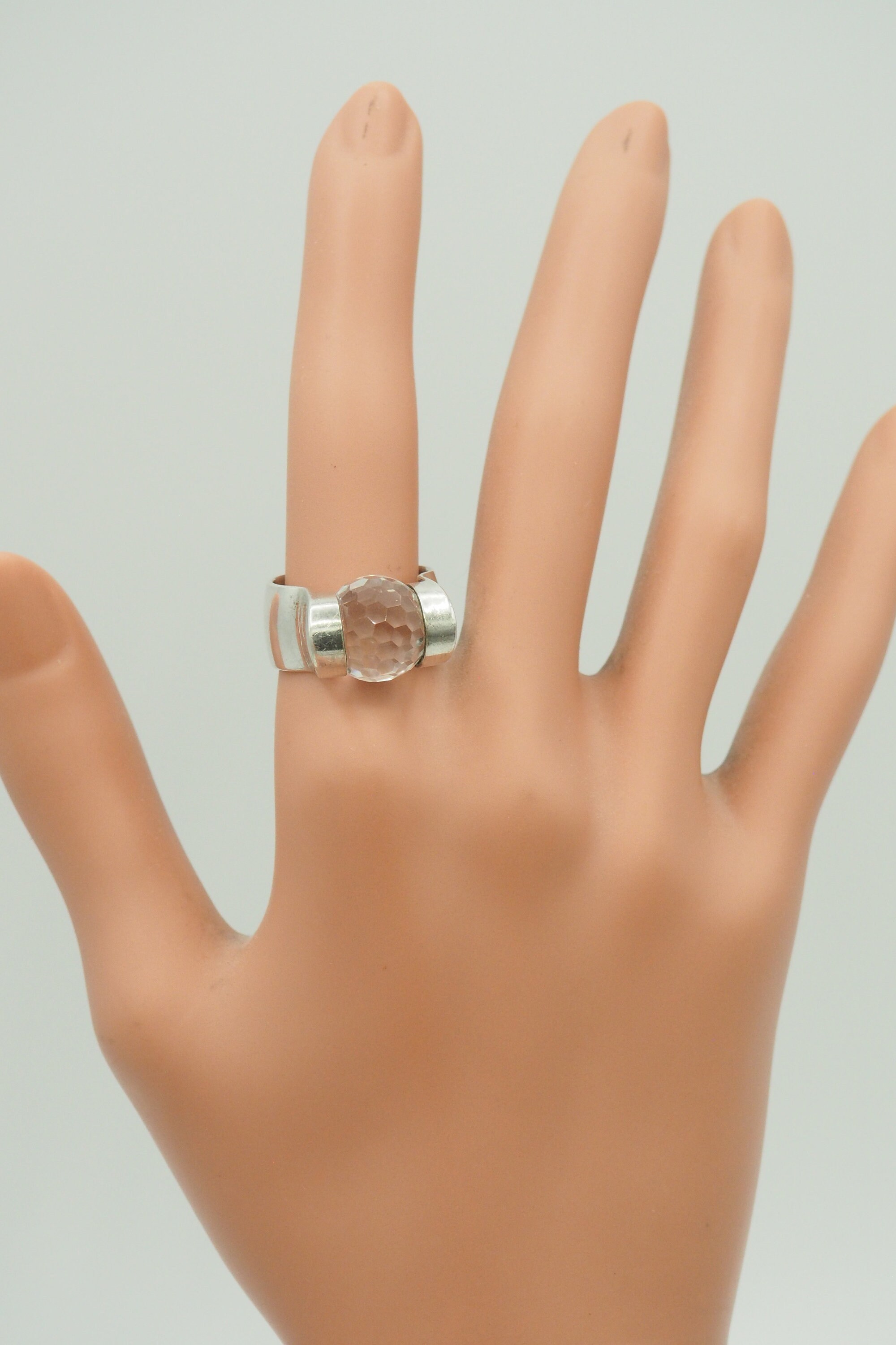 Vintage Mid Century Modern Sterling Silver Glass Orb Ring, Size 6 - Etsy
