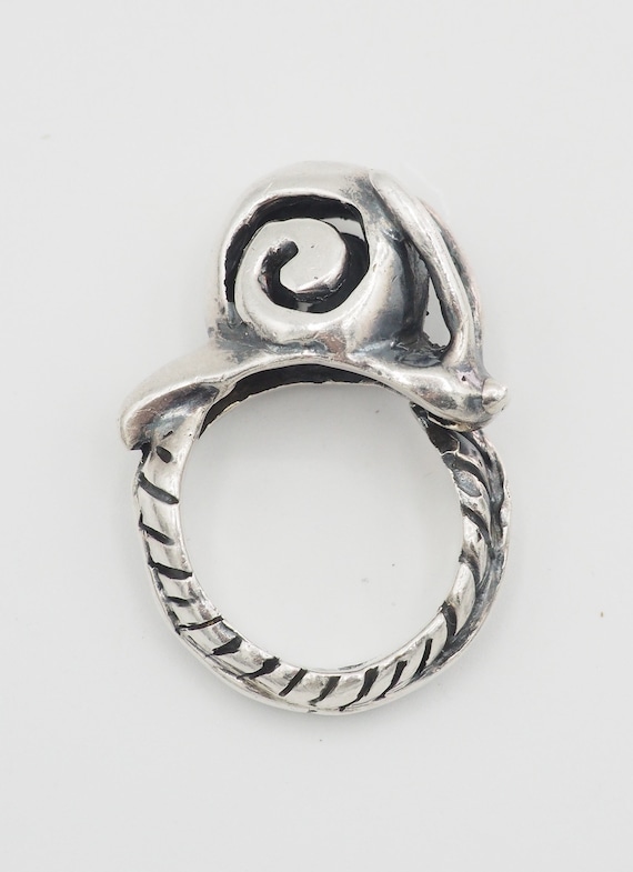 Vintage Emilia Castillo Sterling Silver Snail Ring: B… - Gem