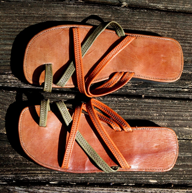Italian Leather Sandals Shoes Vintage Handmade in Italy - Etsy