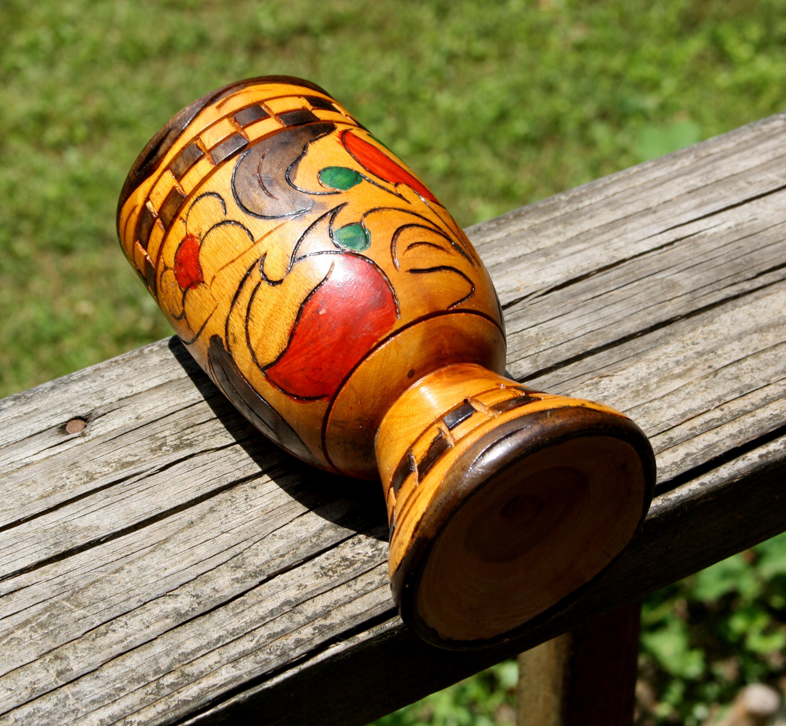 Copa de Copa de Copa de Madera Hecha a Mano Pirografía Taza Grabada ...