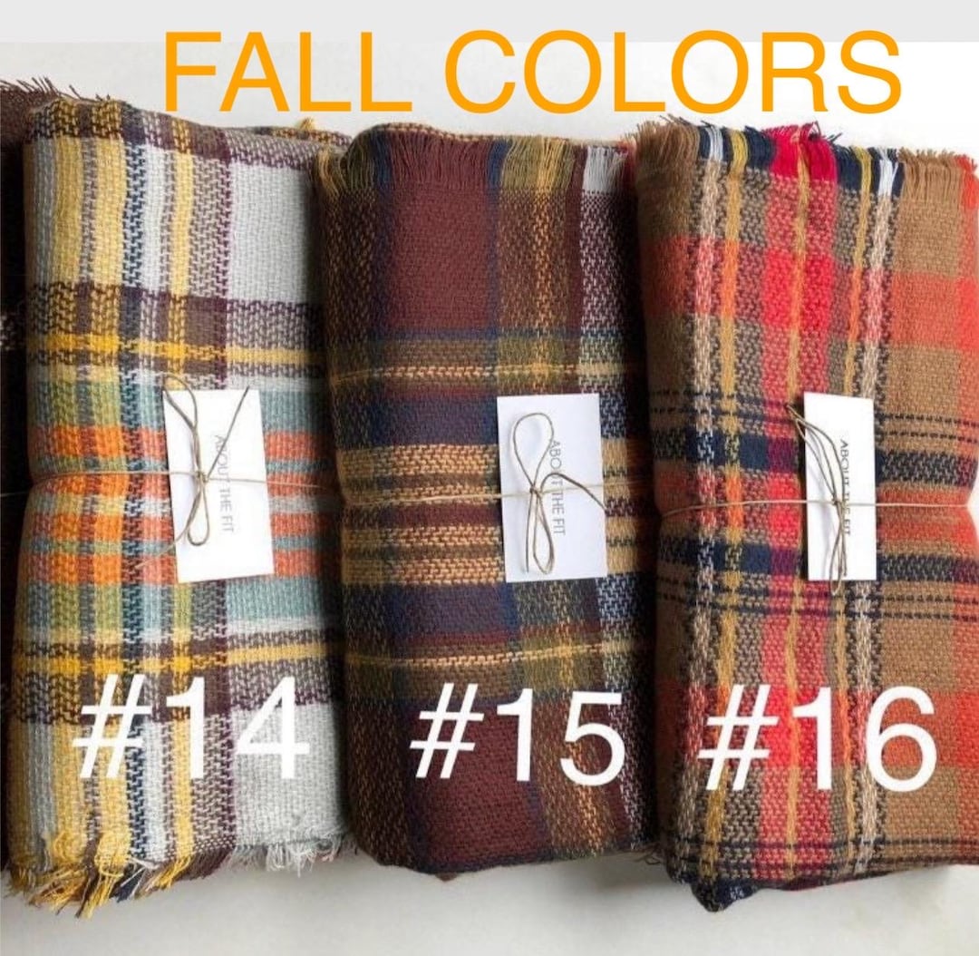 Fall Colors Blanket Scarves, Plaid Blanket Scarves, Blanket Scarves ...