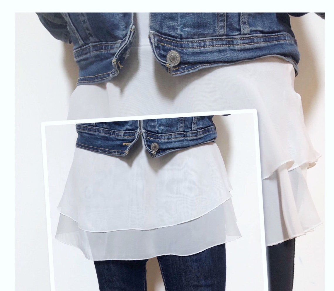 Chiffon Trim Top Extender Tank Extender White Shirt Extender | Etsy Canada