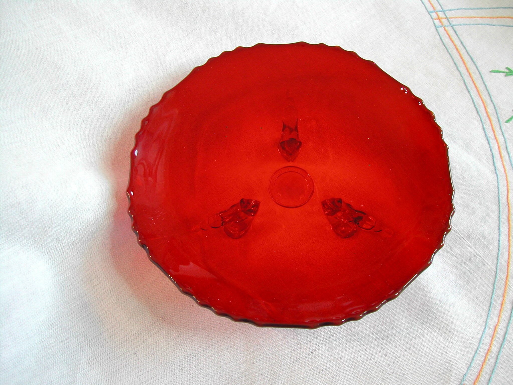 Viking Ruby Red Glass Three Footed Candy or Cookie Dish - Etsy