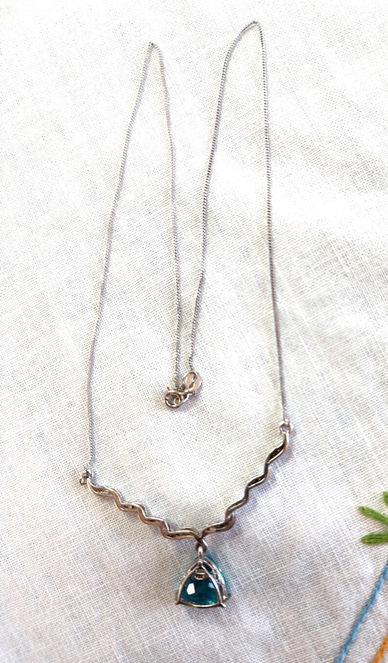 Chuck Clemency Sterling Blue Pendant Necklace - Etsy