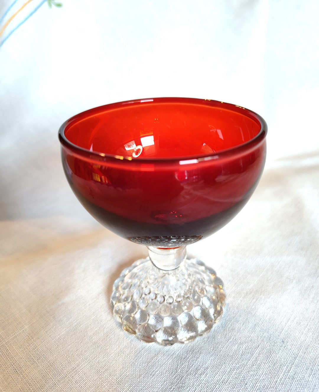 Royal Ruby Bubble Glass Anchor Hocking - Etsy