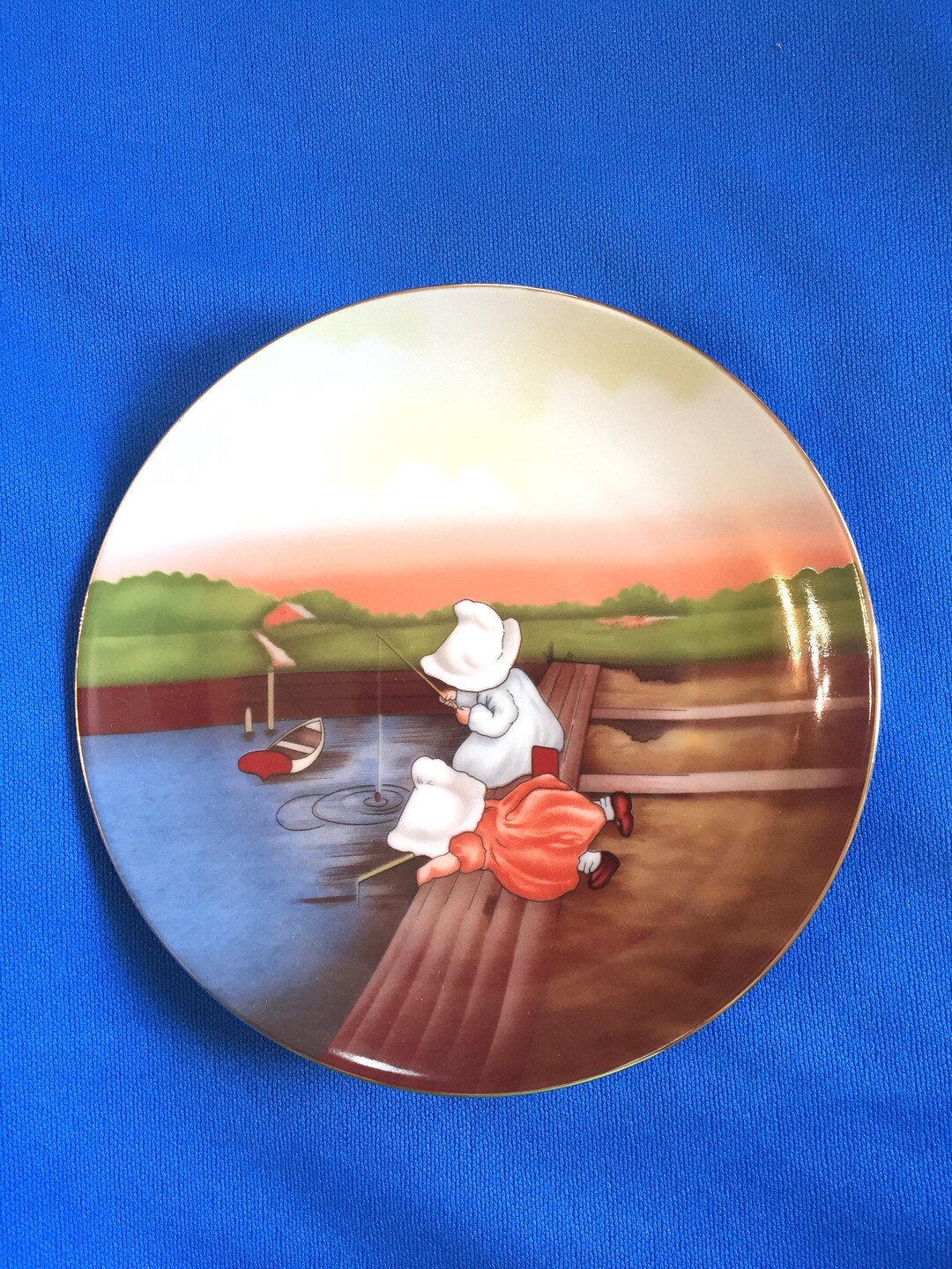 Royal Bayreuth Sun Bonnet Babies FISHING Plate - Etsy