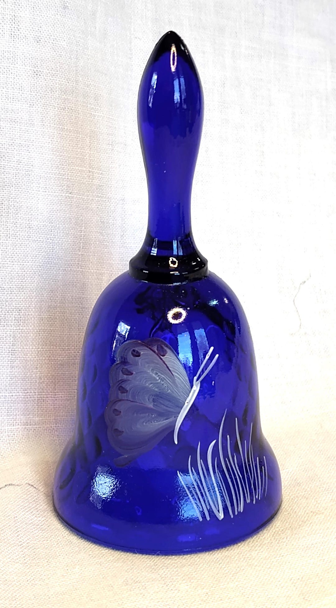 Fenton Miniature Blue Bell With Butterfly - Etsy