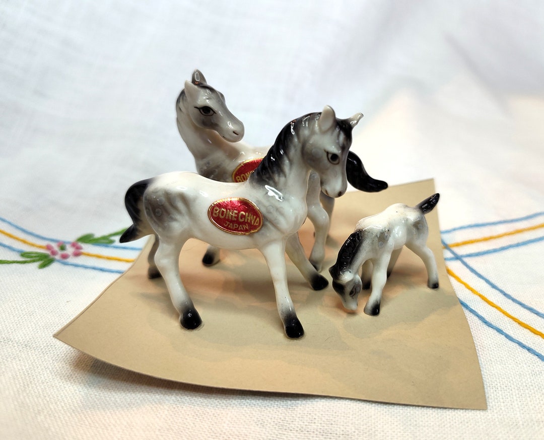 Miniature Japan Bone China Horse Family - Etsy