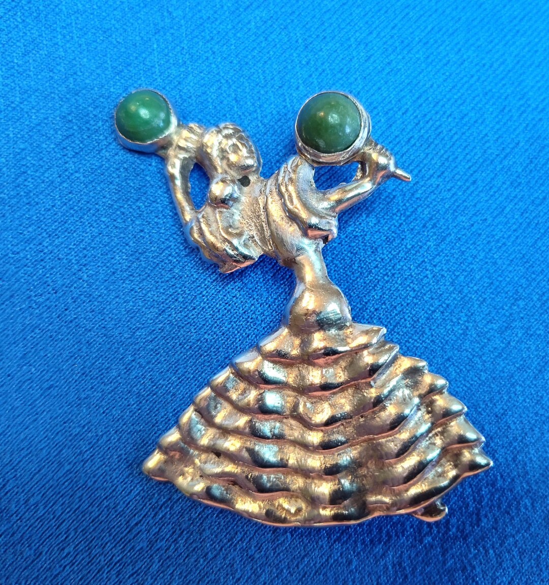 Sand Cast Silver Dancing Lady With Maracas - Etsy