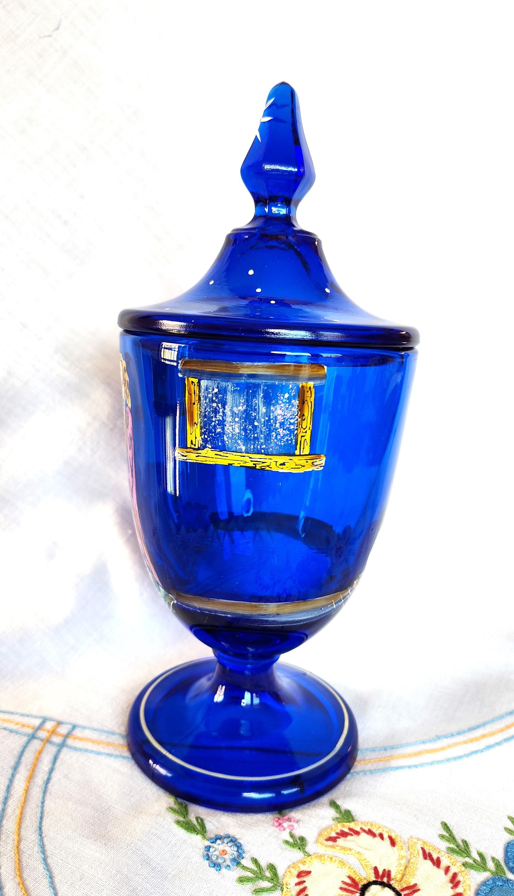 Fenton Cobalt Blue Nativity Candy Jar BIRTH OF A SAVIOR - Etsy